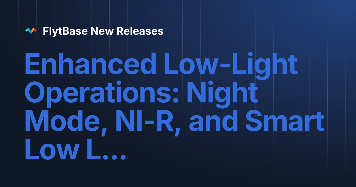 Enhanced Low-Light Operations: Night Mode, NI-R, and Smart Low Light ...